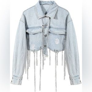 Jackets & Coats | Junk Jeans Hang Low Distressed Chain Link Denim ...